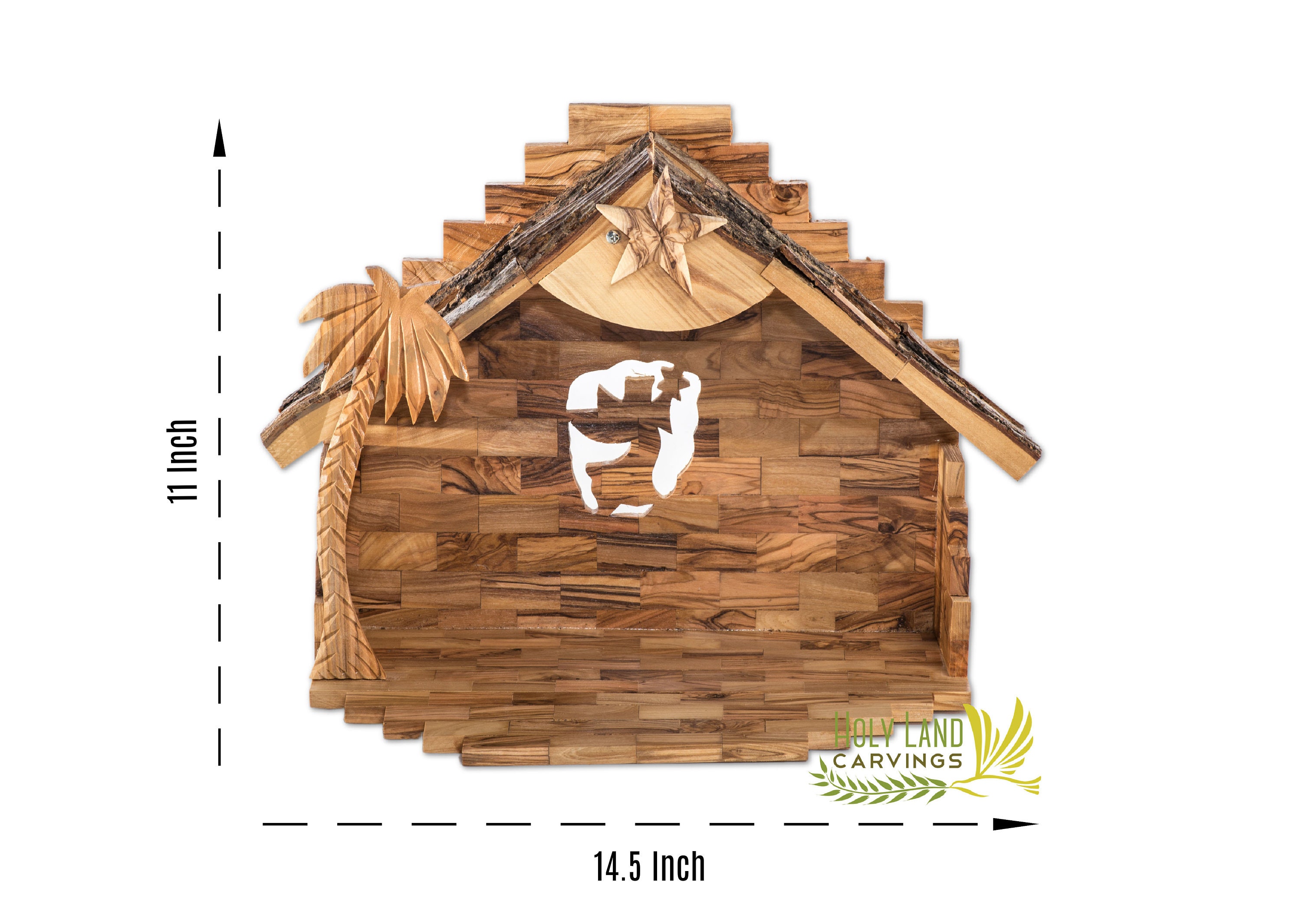 Large Wooden Nativity Set for Christmas Made of Olive Wood in the Holy ...