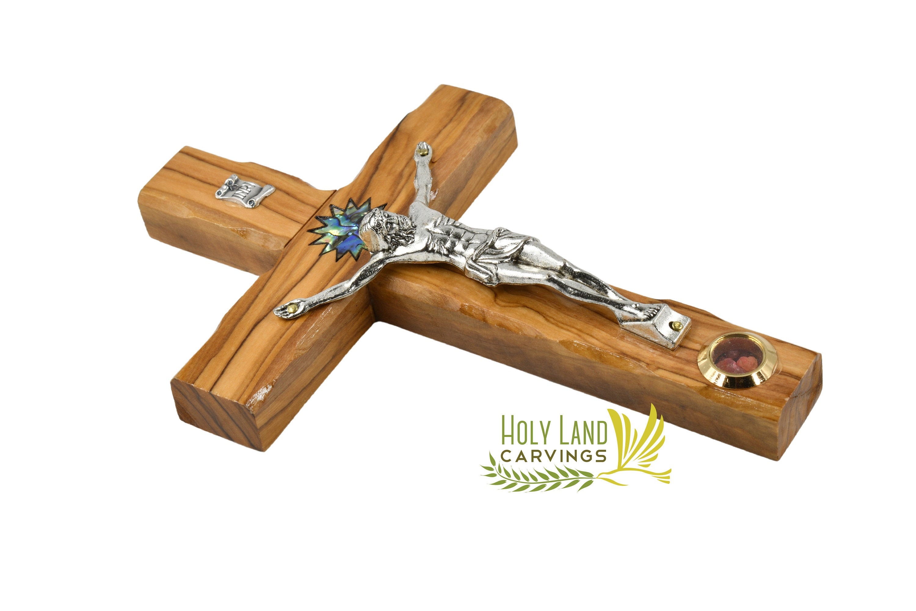 6 Inch Holy Land Wall Crucifix Cross Made of Olive Wood with | Etsy