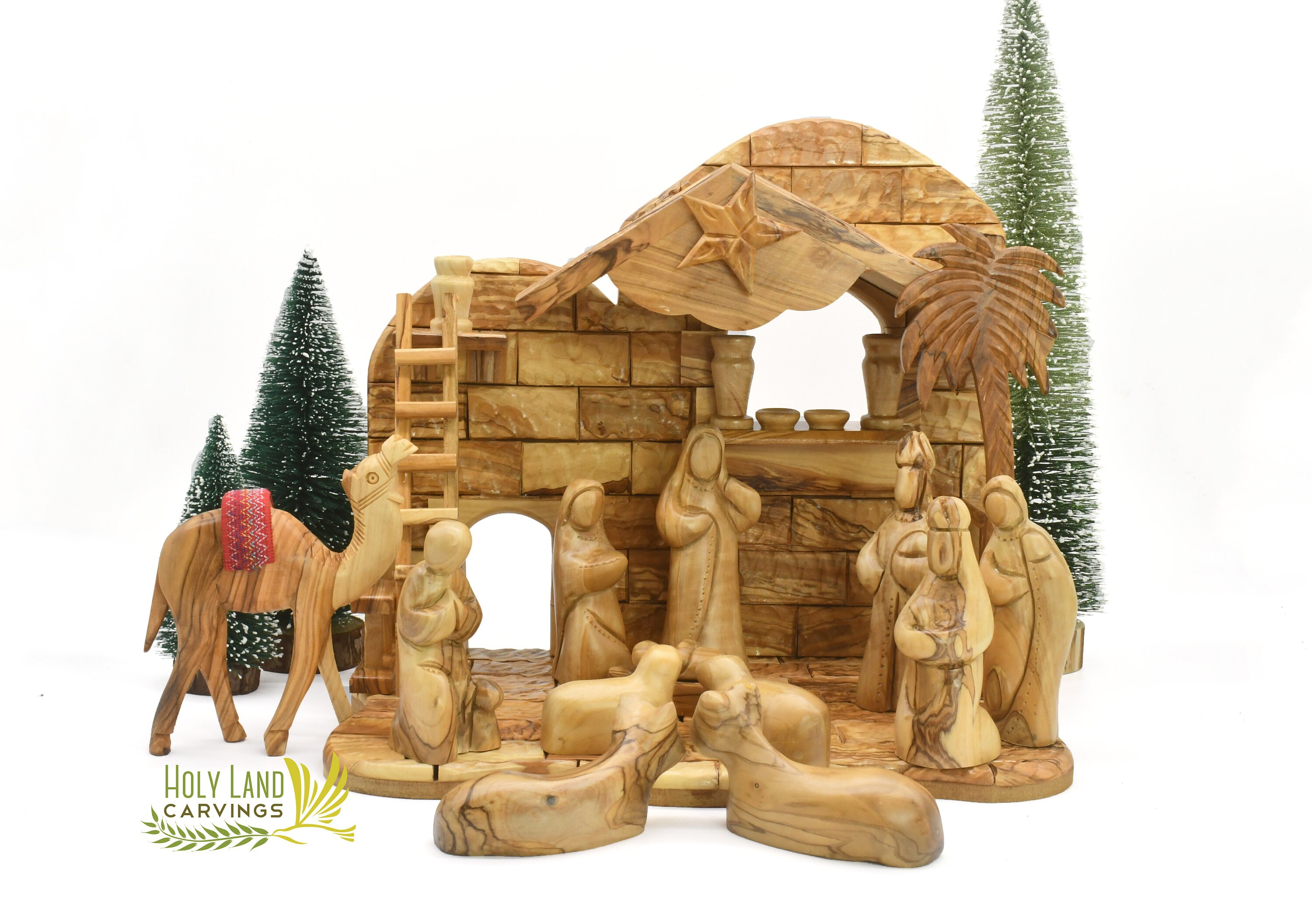 Large Wooden Nativity Set for Christmas | Nativity Set Handmade ...