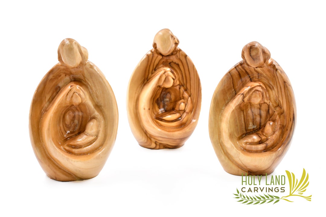 Small Holy Family Figurine | Holy Family Statue Made of Olive Wood in ...