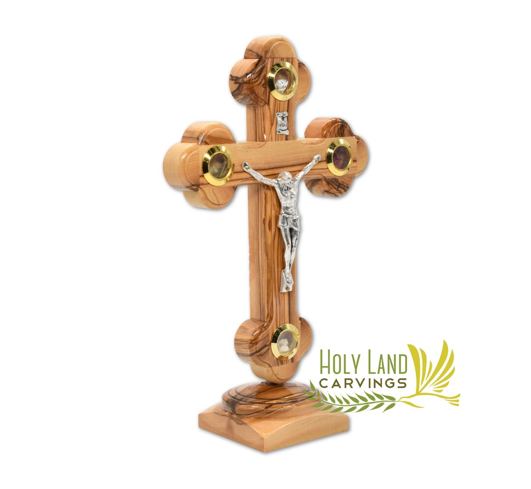 8 Inch Standing Olive Wood Cross Crucifix Made in the Holy Land - Home ...