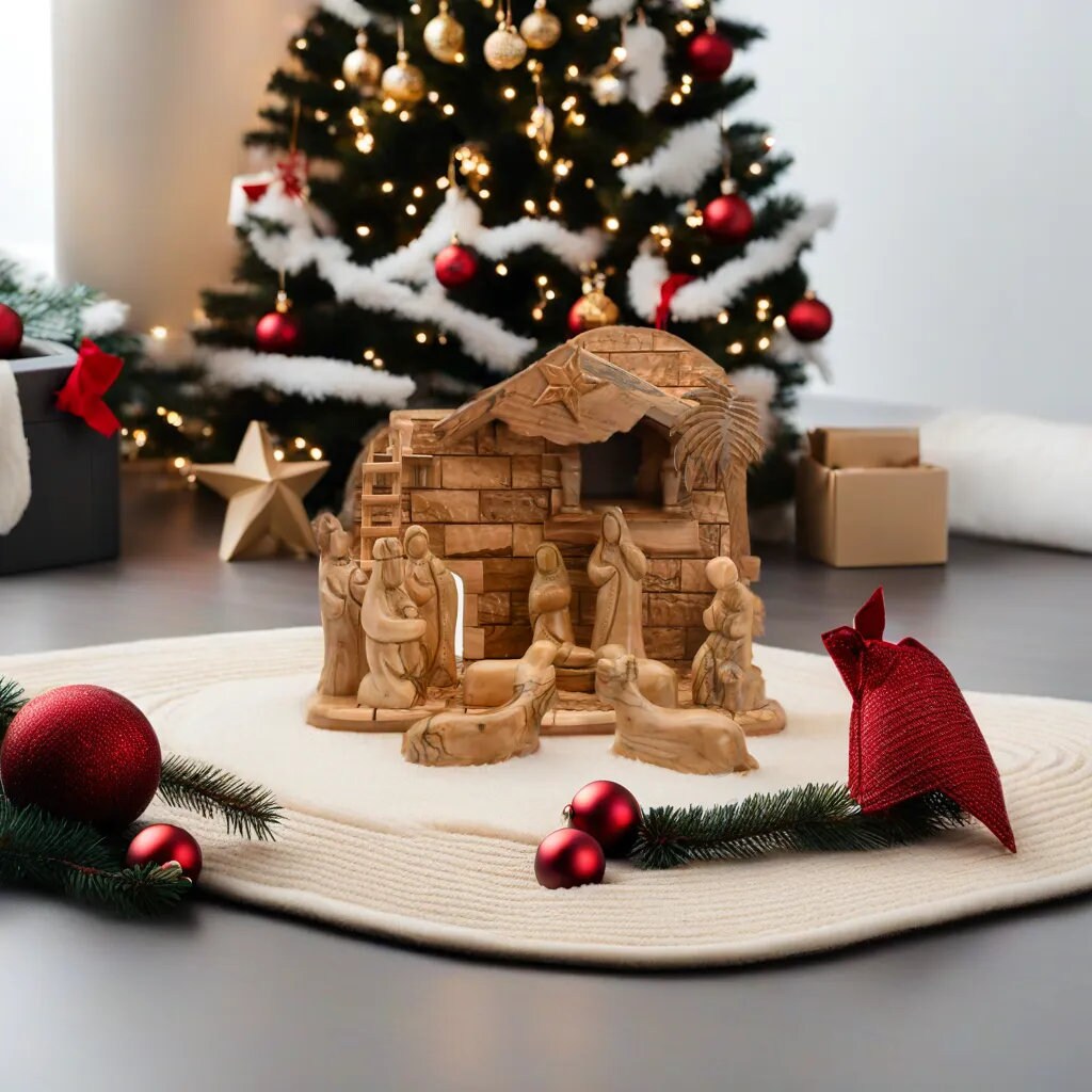 Large Wooden Nativity Set for Christmas | Nativity Set Handmade ...