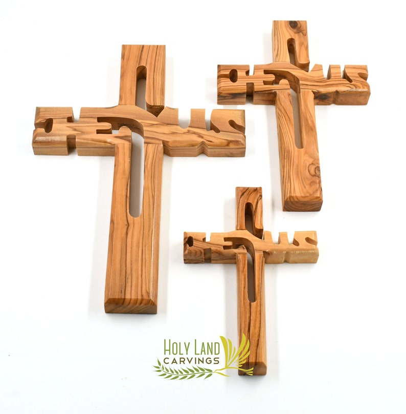 Jesus Name Cross Holy Cross for Wall Olive Wood Cross - Etsy