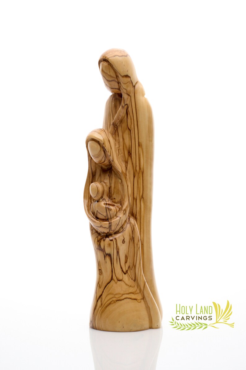 Large Holy Family Statue, Olive Wood Holy Family Figurine, Wooden Holy ...