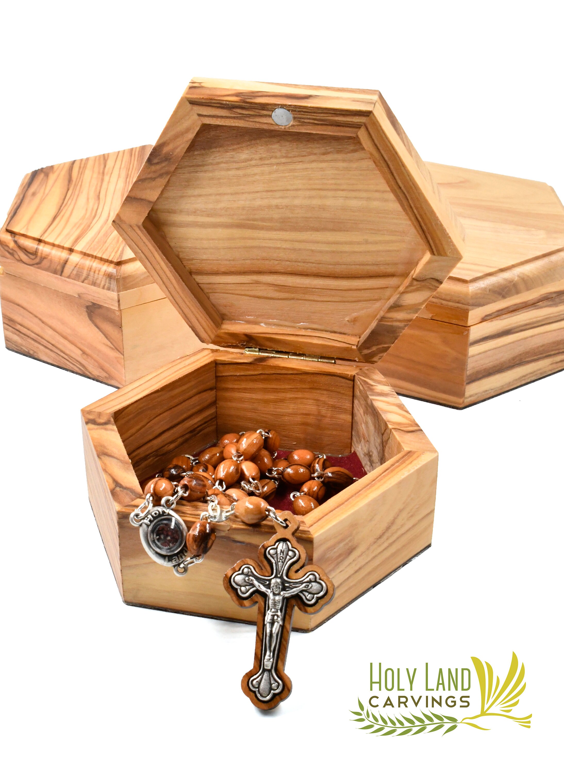 Olive Wood Box Jewelry Box Rosary Box Keepsake Box Made in | Etsy