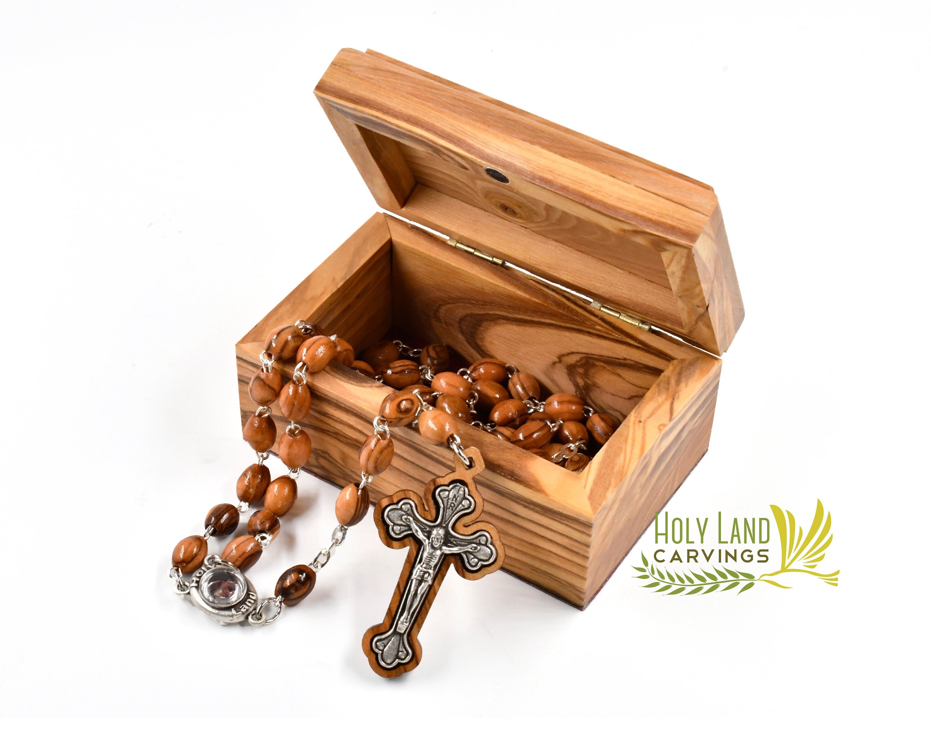 Olive Wood Box, Jewelry Box, Rosary Box, Keepsake Box Made in the Holy ...