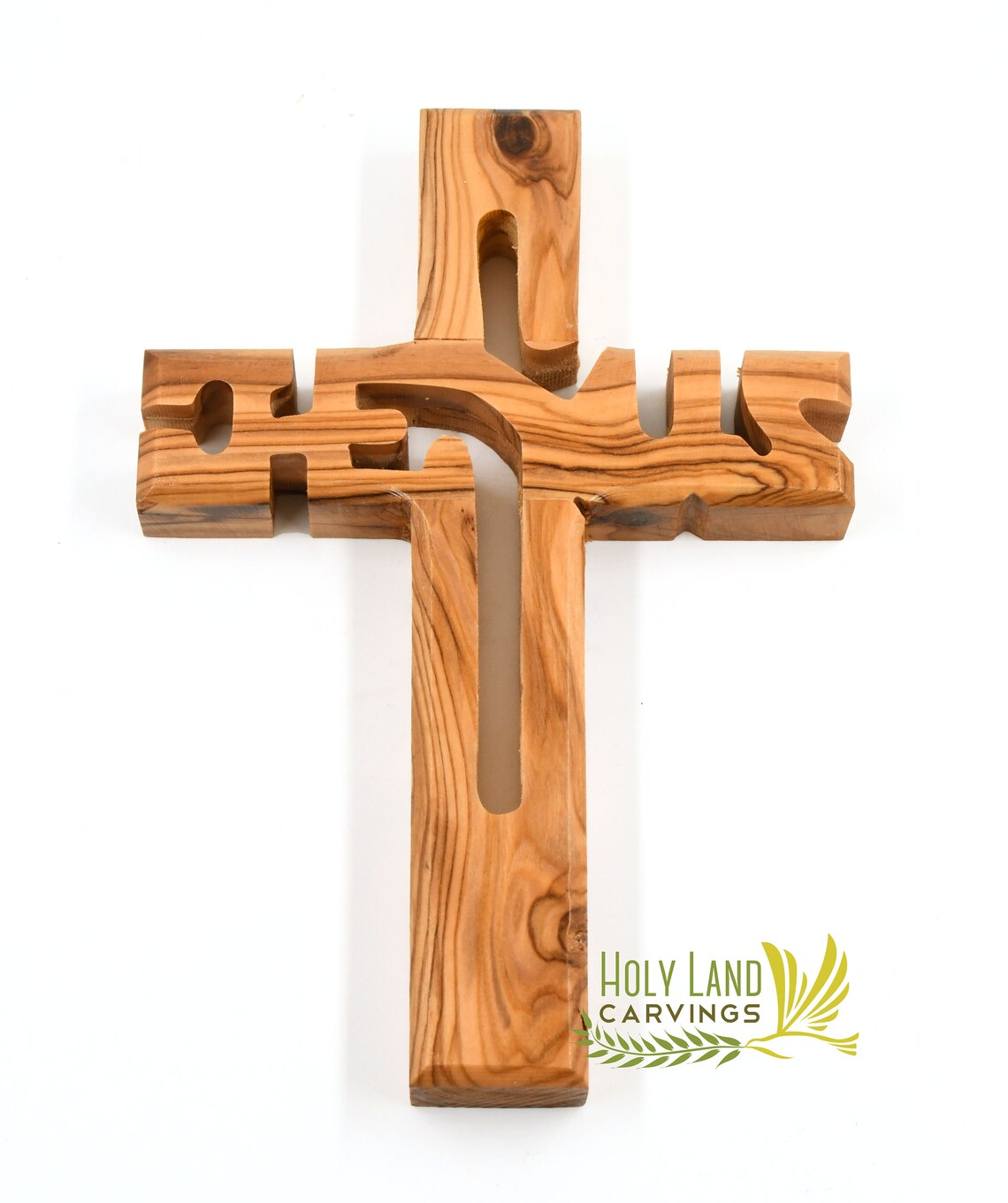 Jesus Name Cross Made of Olive Wood Wooden Wall Cross Holy - Etsy
