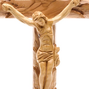 Large Catholic Wall Crucifix Made of Olive Wood | 14 Inch Wooden ...