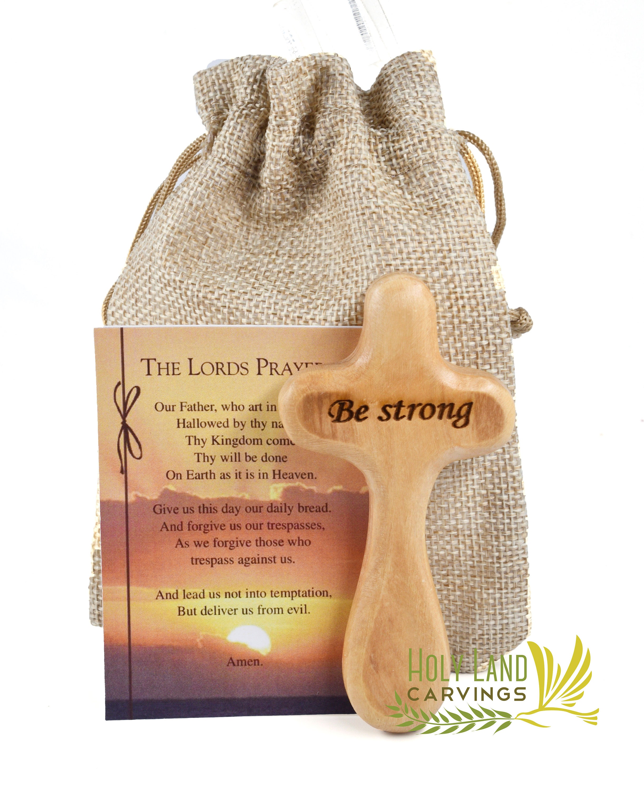 Be Strong Comfort Cross Olive Wood Cross Laser Engraved Hand - Etsy