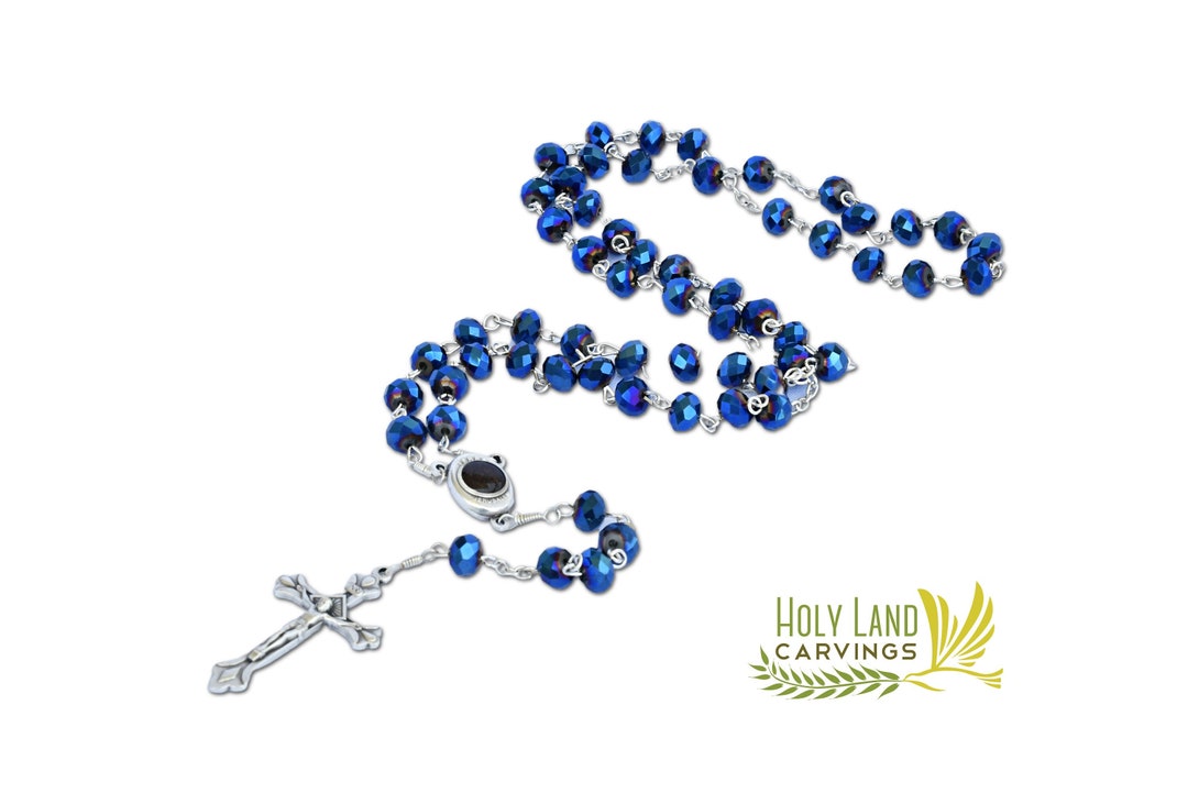 Royal Blue Rosary Crystal Beads | Catholic Rosary | Crystal Rosary Made ...