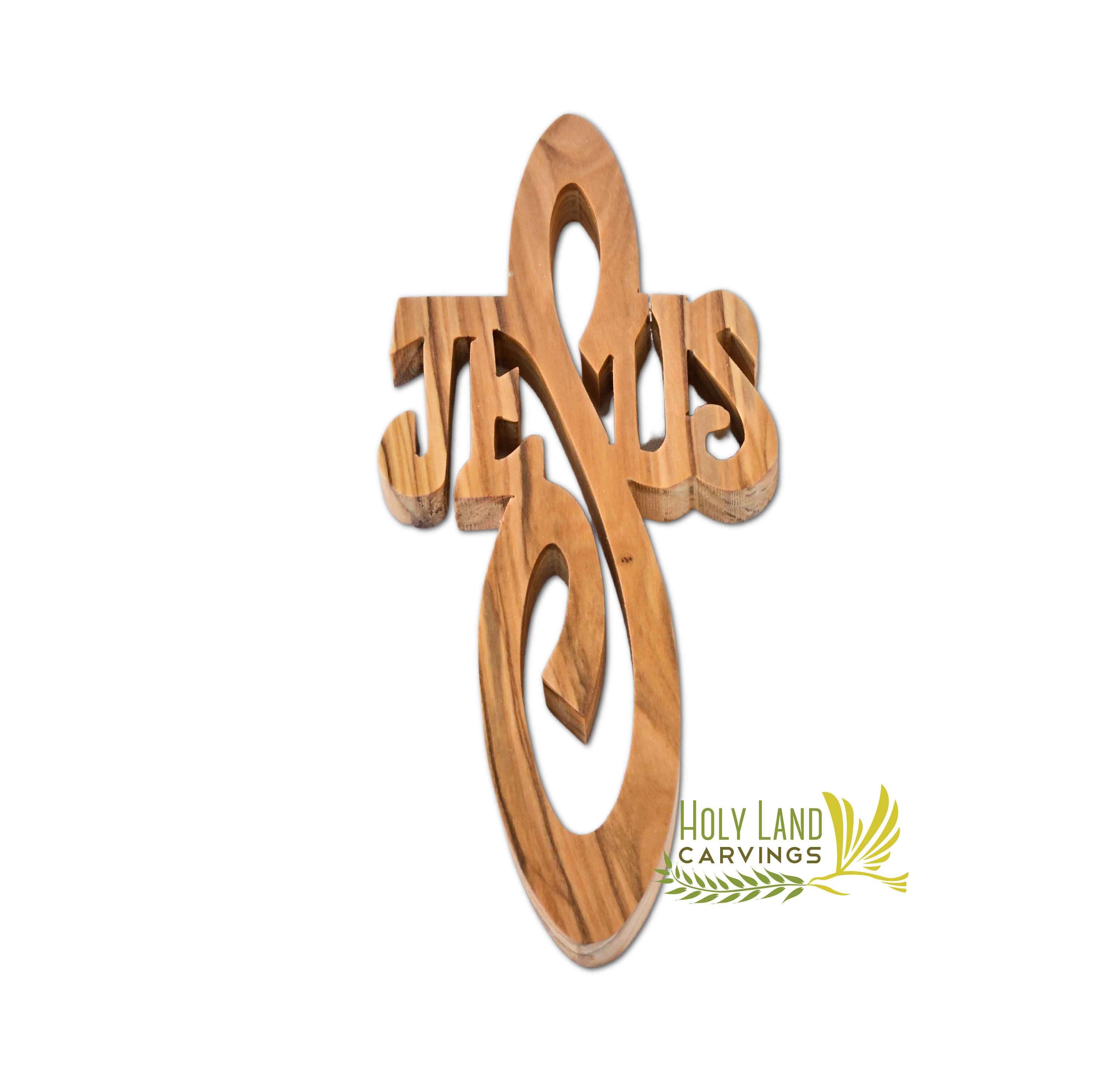 Jesus Name Cross Olive Wood Cross Jesus Cross for Wall - Etsy