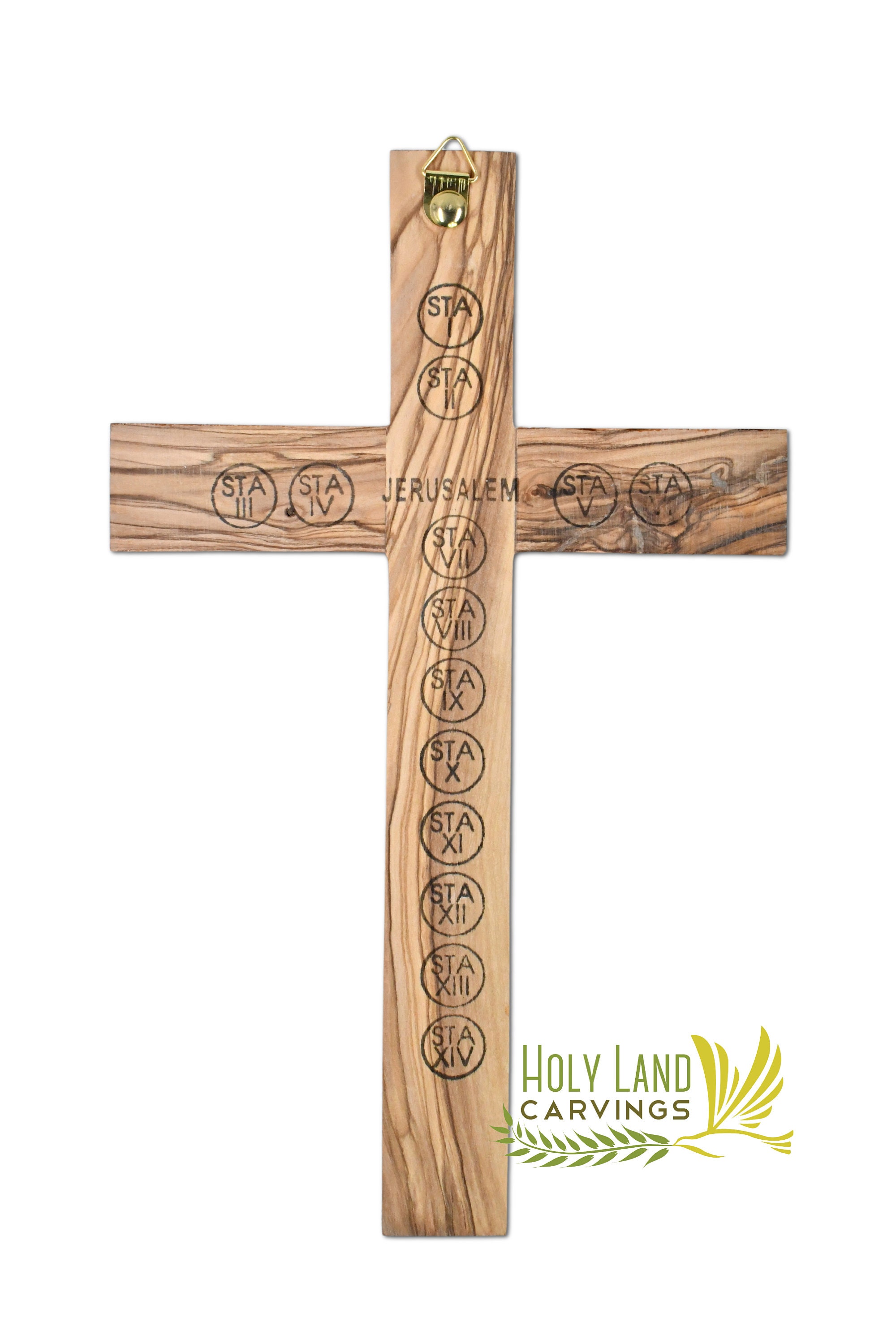 Olive Wood Crucifix, 10 Inch Wooden Cross for Wall Decor Hand Carved in ...