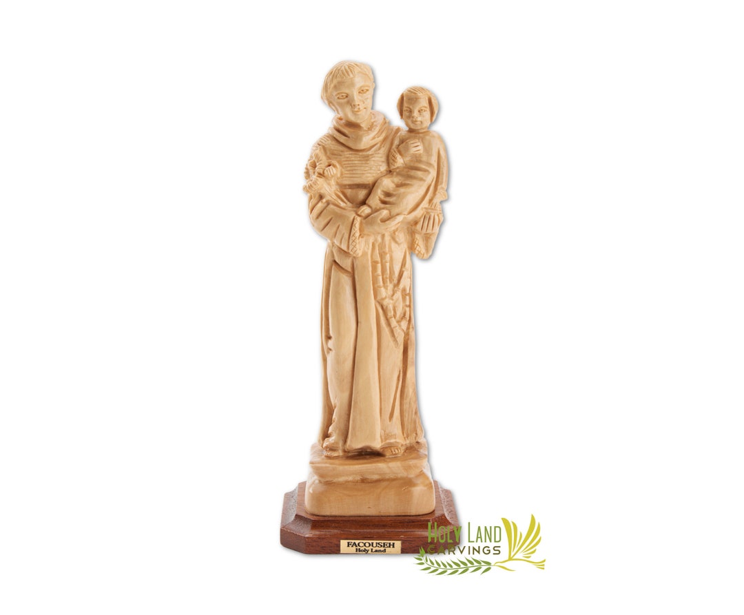 St. Anthony Olive Wood Masterpiece Made in the Holy Land - St. Anthony ...