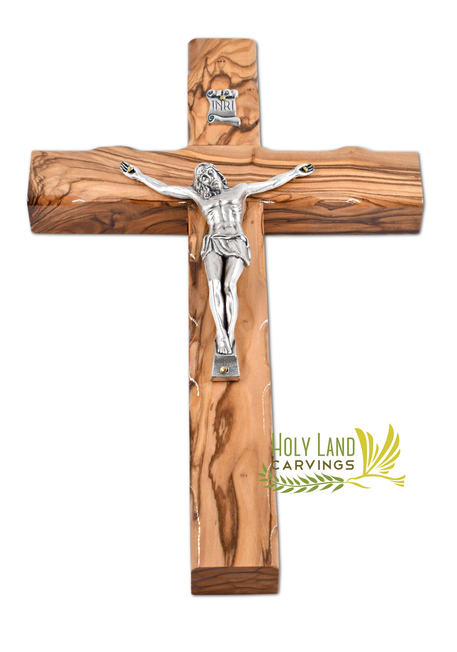 Olive Wood Crucifix | 10" Large Wall Crucifix Cross | Simple Wooden ...