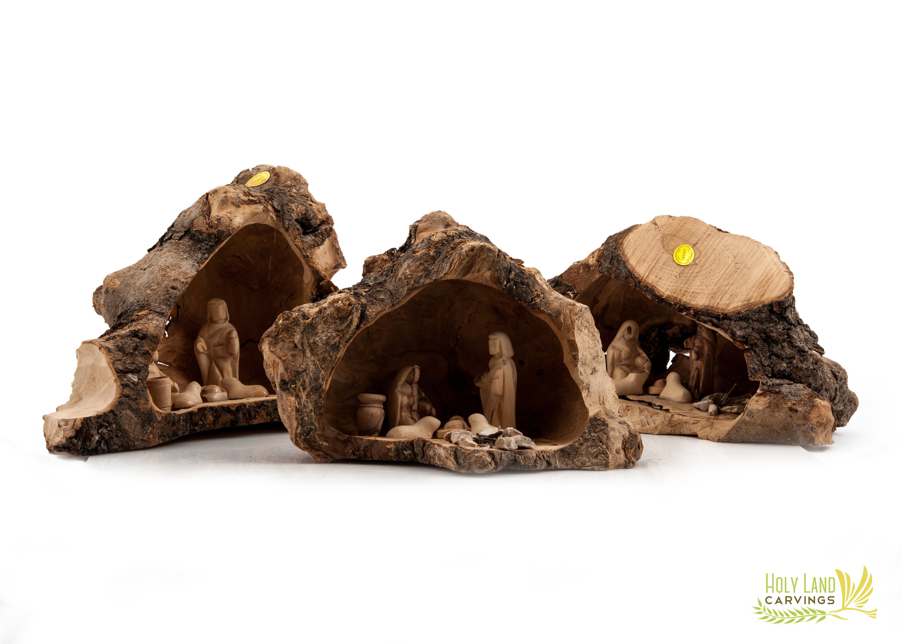 Nativity Scene in Manger Carved Inside of a Solid Piece of - Etsy