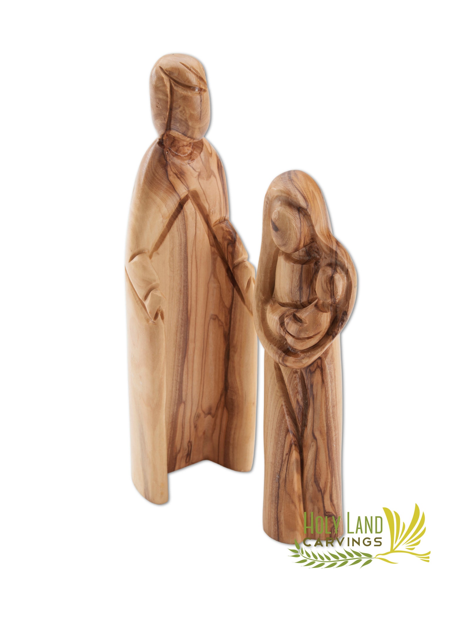 Hand Carved Olive Wood Statue of the Holy Family - St. Joseph, Virgin ...