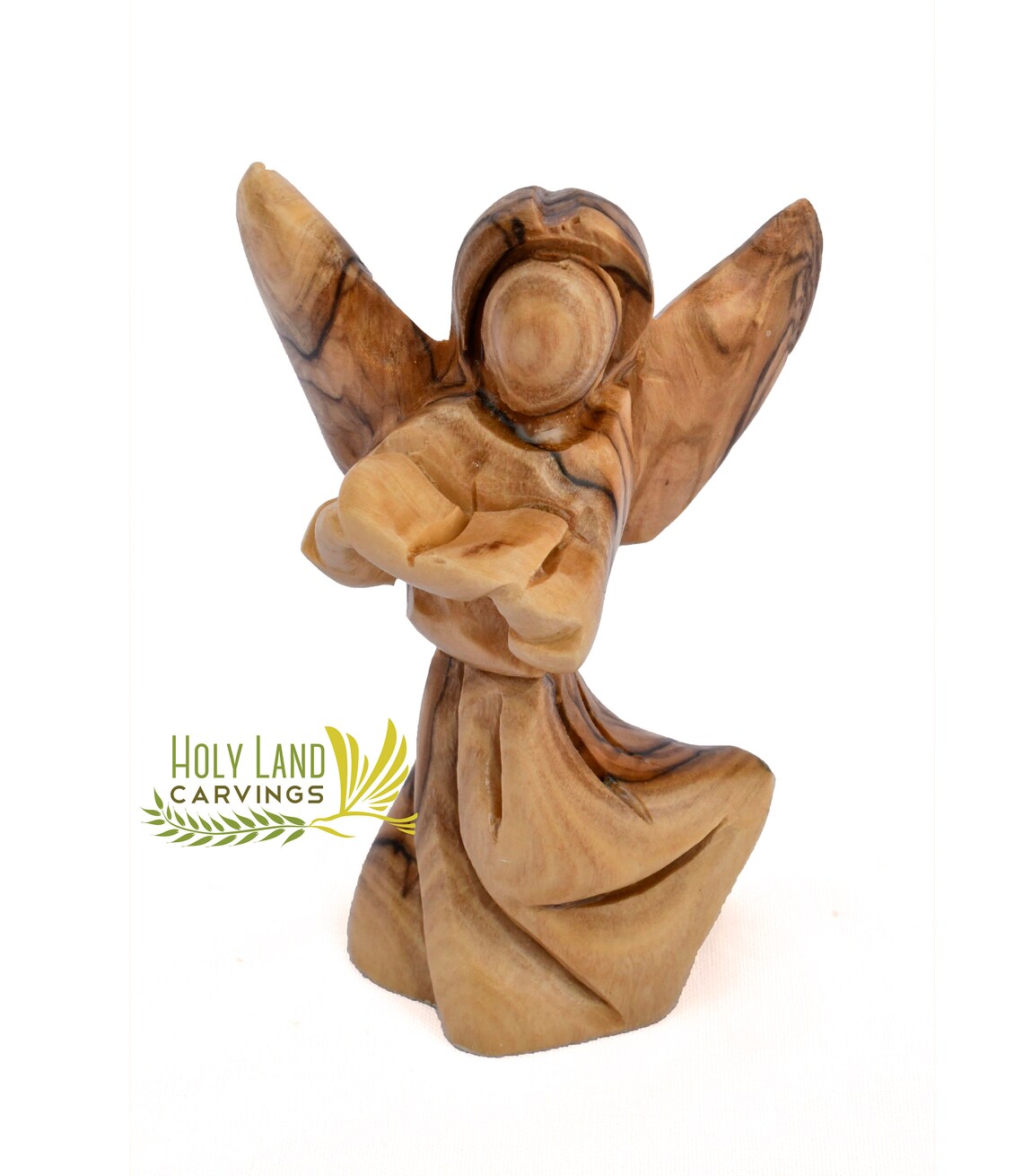 Olive Wood Angel | Small Angel Figurine | Angel Statue | Wooden Angels ...