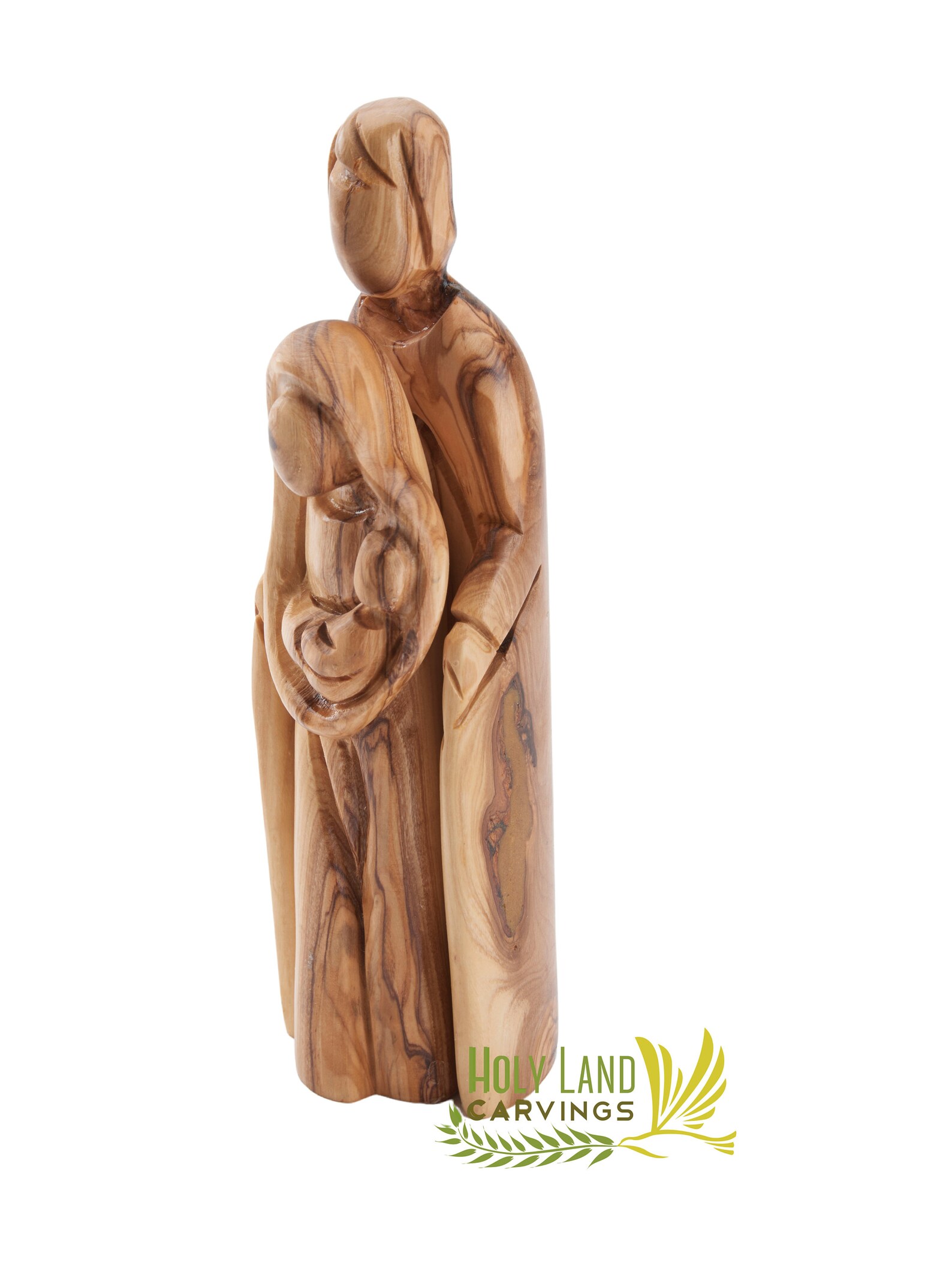 Hand Carved Olive Wood Statue of the Holy Family - St. Joseph, Virgin ...