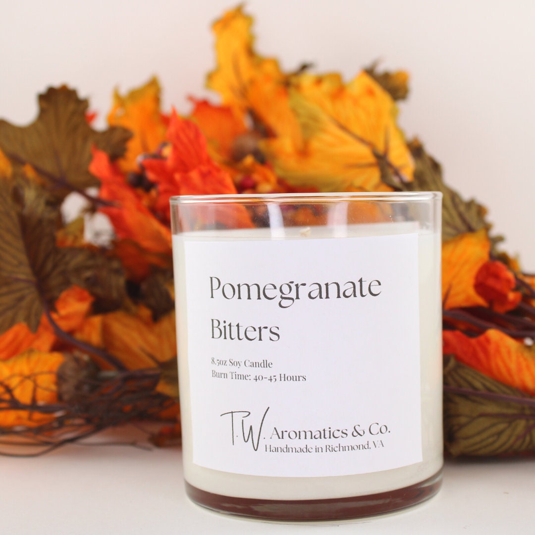 Pomegranate Bitters Soy Candle: Fall Scented, 8.5oz - Etsy