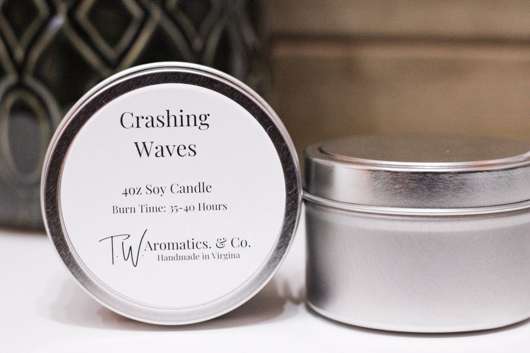 Crashing Waves Candle Small Travel Candle 4oz Hand Poured Soy Candle - Etsy