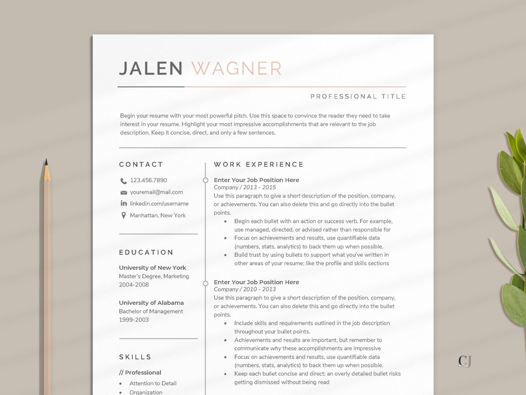 Resume Template Resume Template Word Google Docs Resume Mac Pages ...