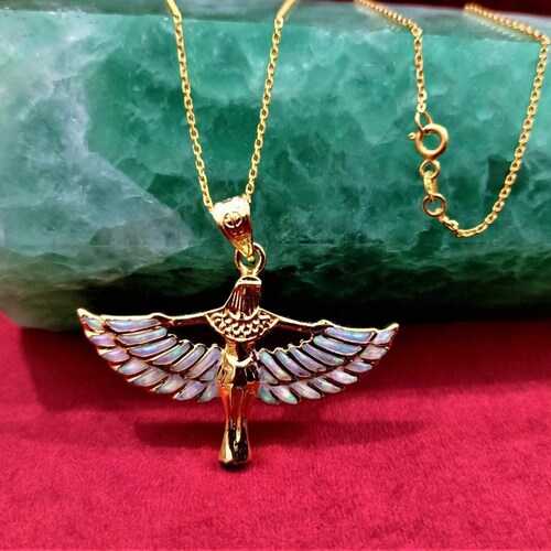 Isis Goddess Pendant GOLD Egypitan Coin Medallion Large - Etsy