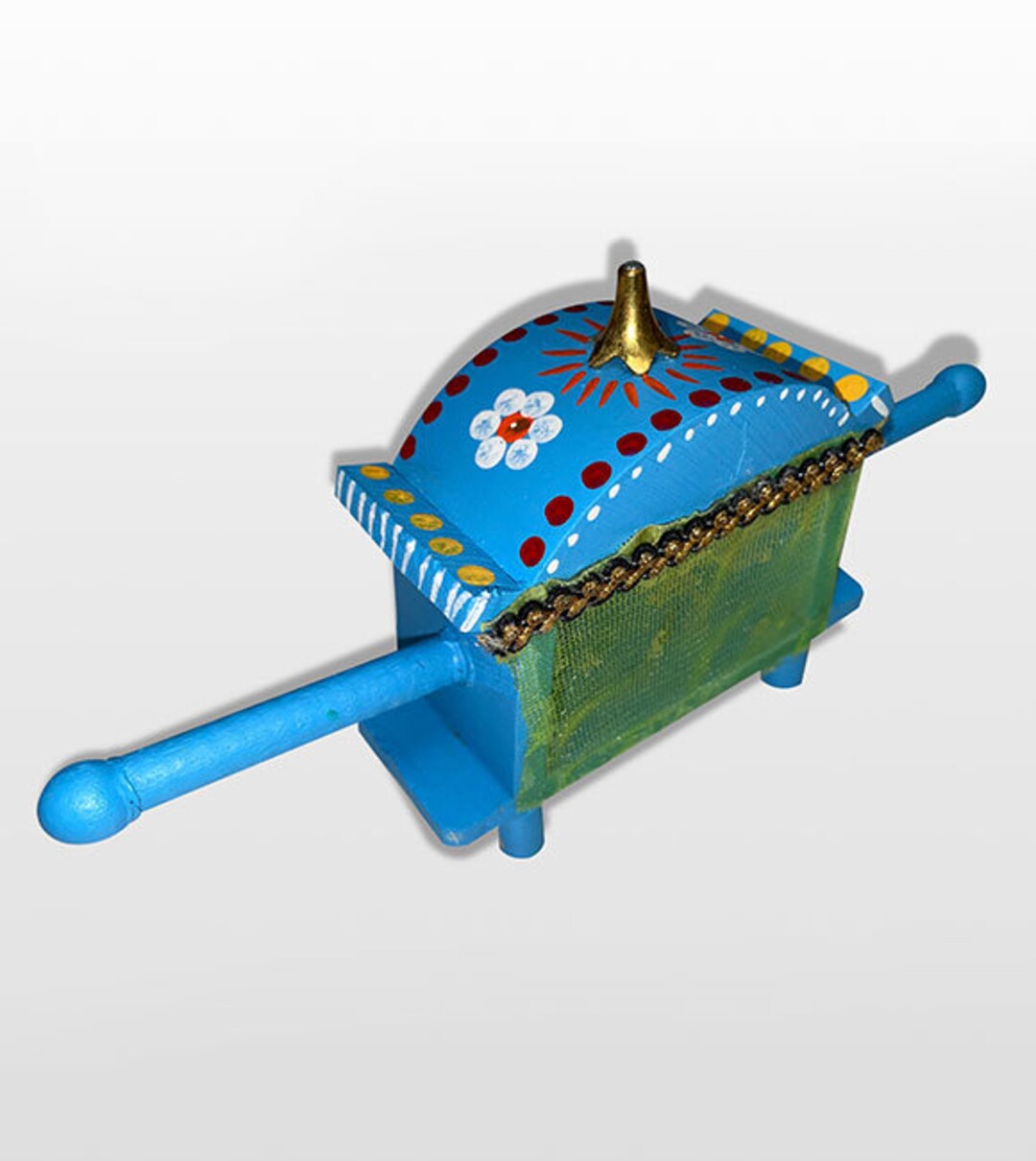 Handmade Wooden Blue Palanquin Showpiece Channapatna Indian Art Home ...