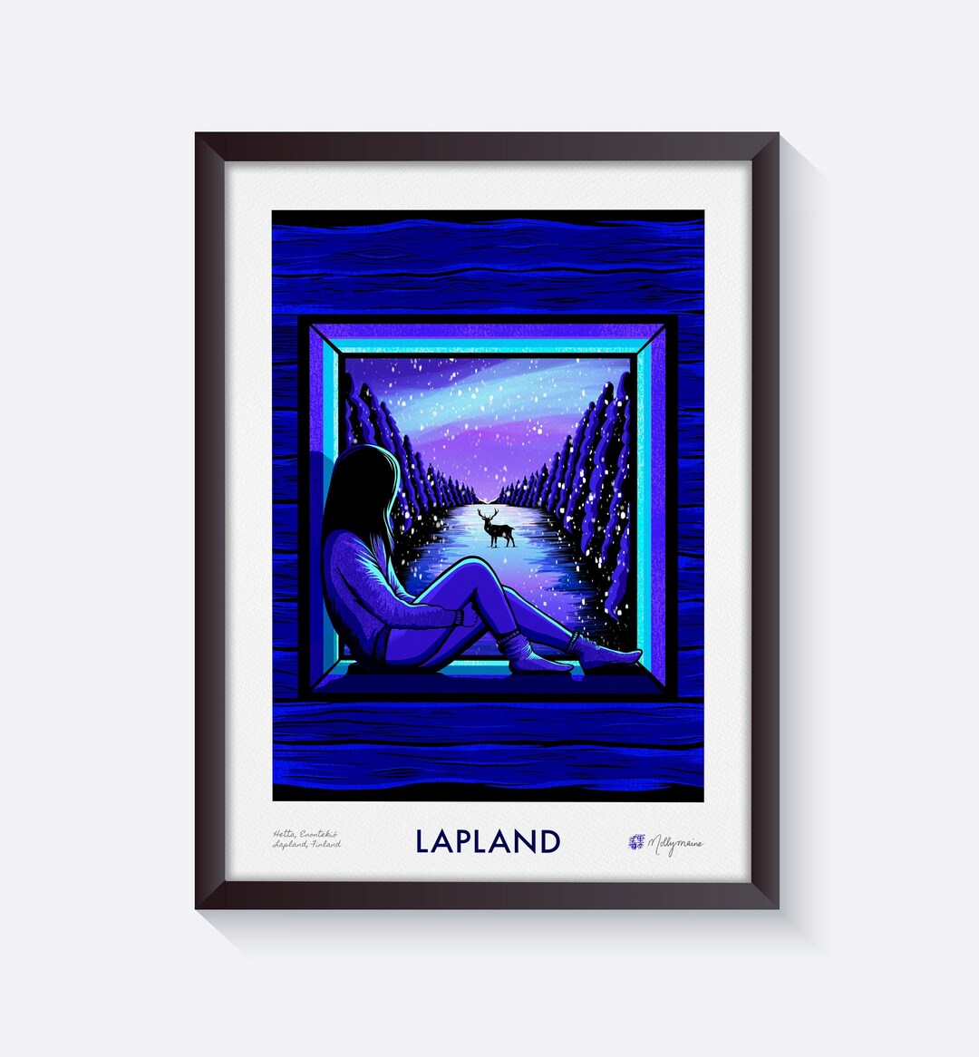 Lapland Art Print • Signed Wall Art • Northern Lights Lapland Finland ...