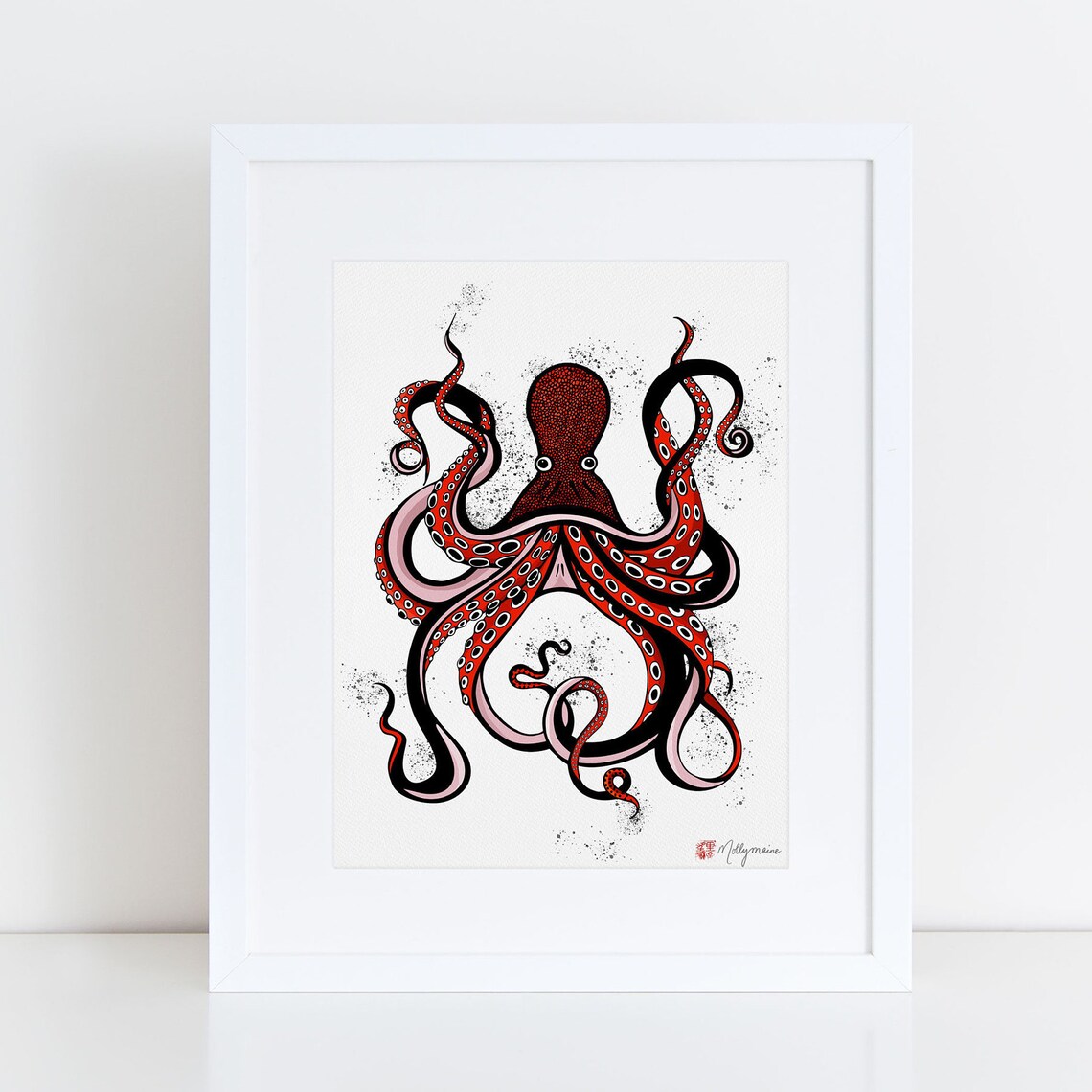 Japanese Octopus Signed Art Print by Molly Maine printed on | Etsy
