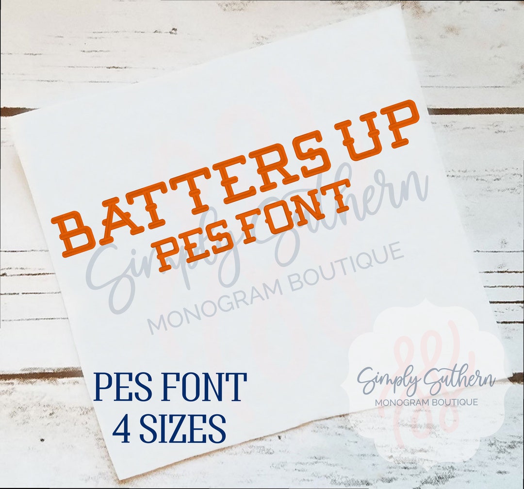 PES Batters up Embroidery Font in 4 SIZES - Etsy
