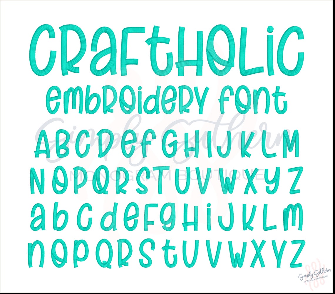 PES Craftholic Embroidery Font 2 SIZES | Etsy