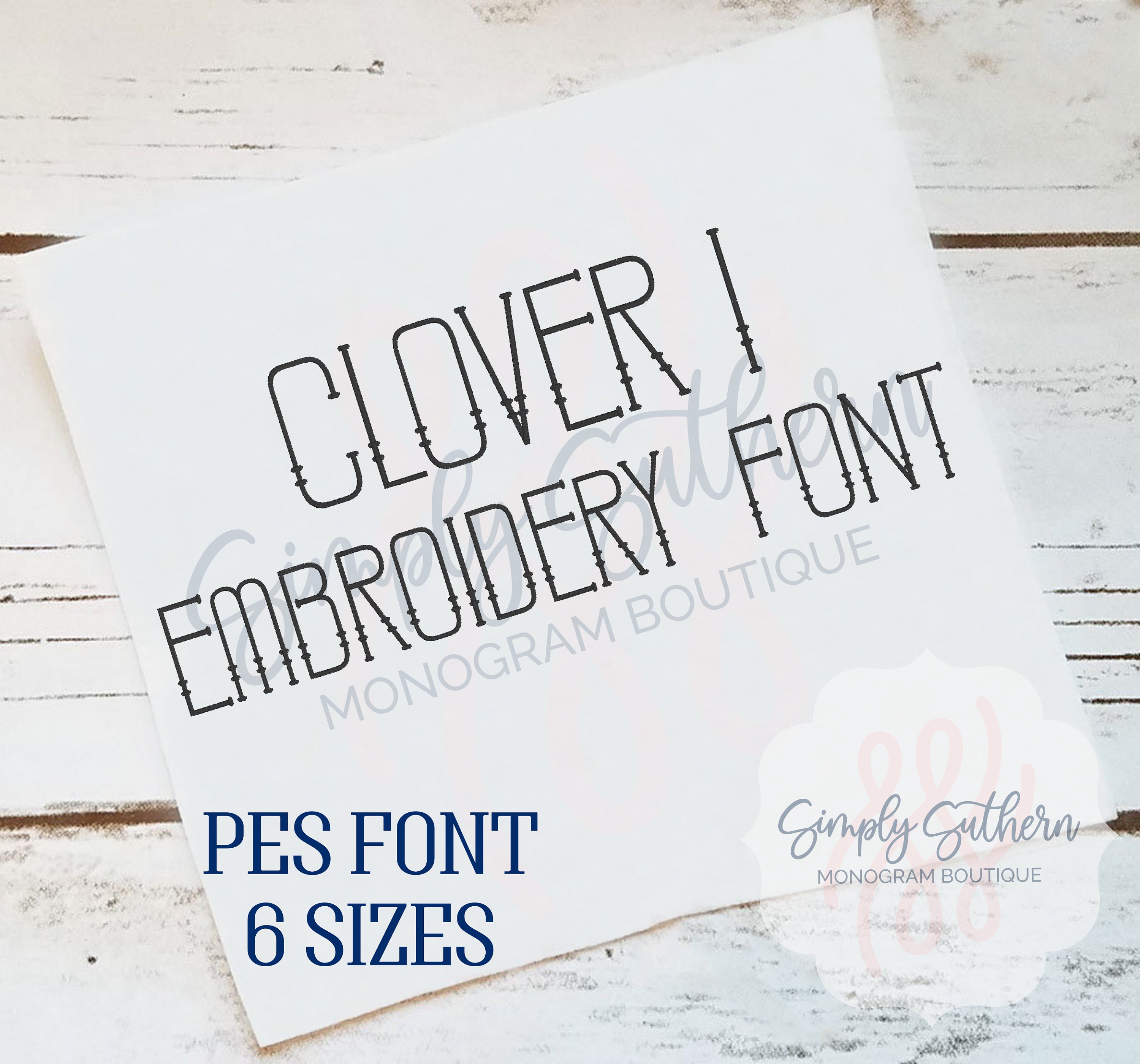 PES Clover I Embroidery Font in 6 SIZES - Etsy