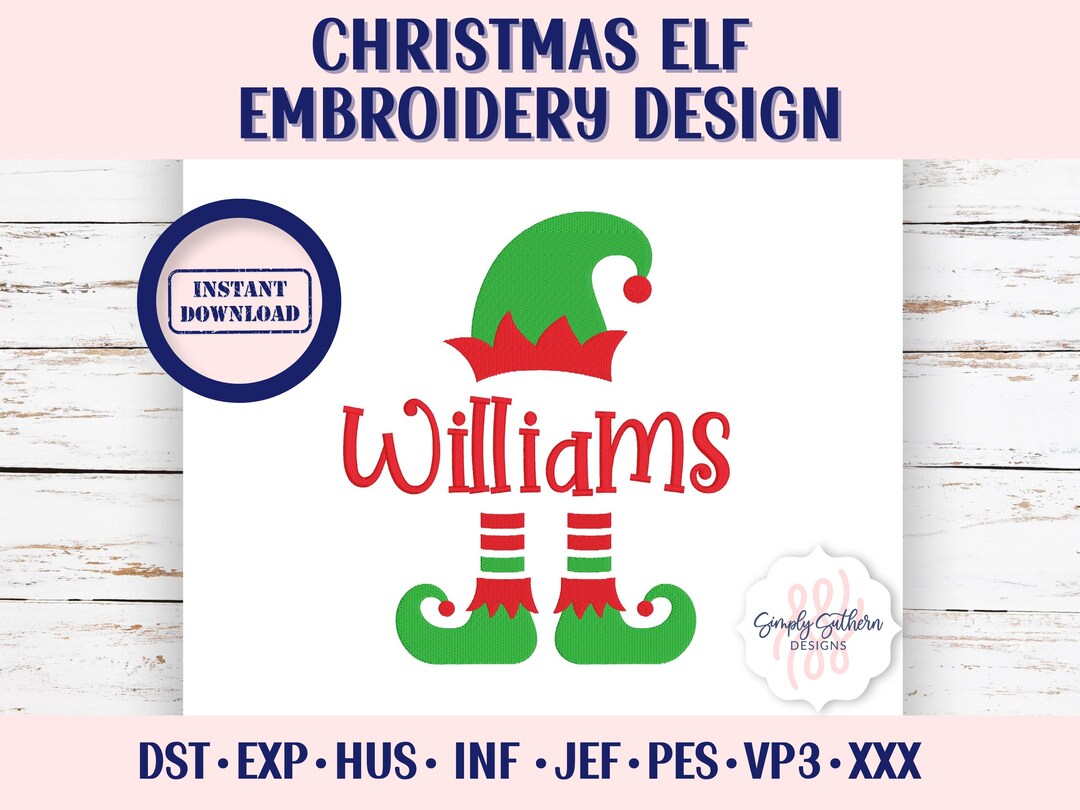 Christmas Elf Embroidery Design – Multiple Sizes (digital Download) - Etsy