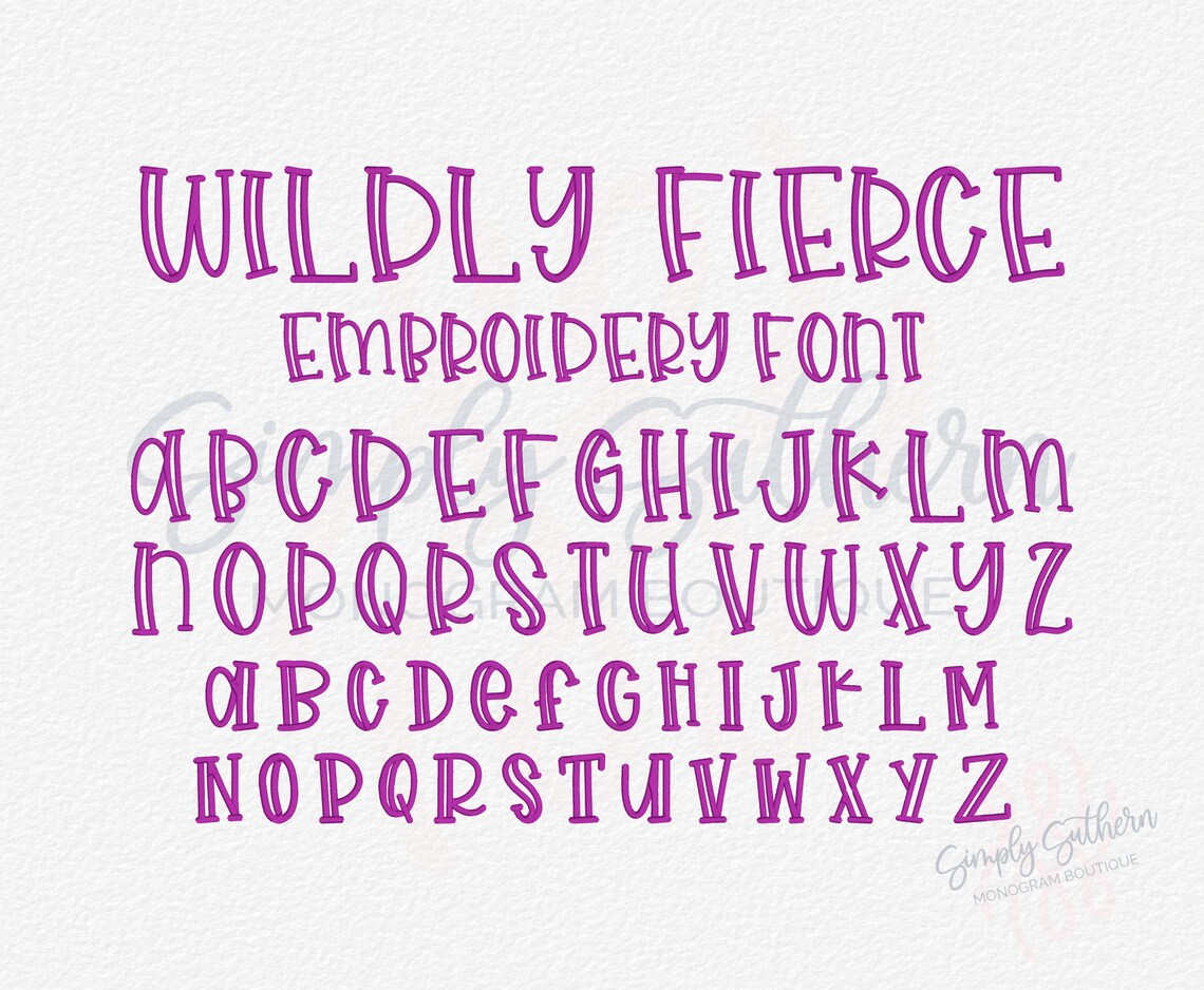 PES Wildly Fierce Embroidery Font in 5 SIZES | Etsy