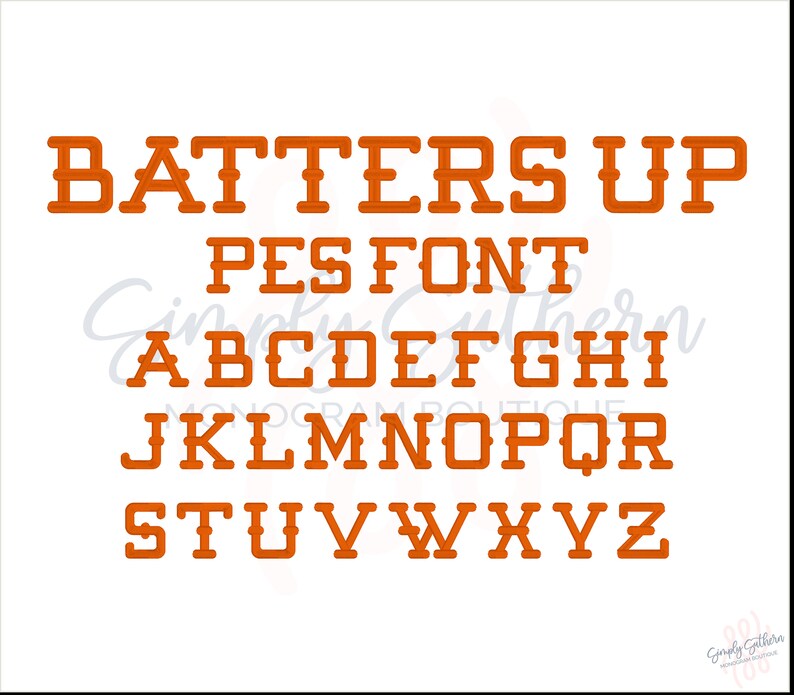 PES Batters up Embroidery Font in 4 SIZES - Etsy