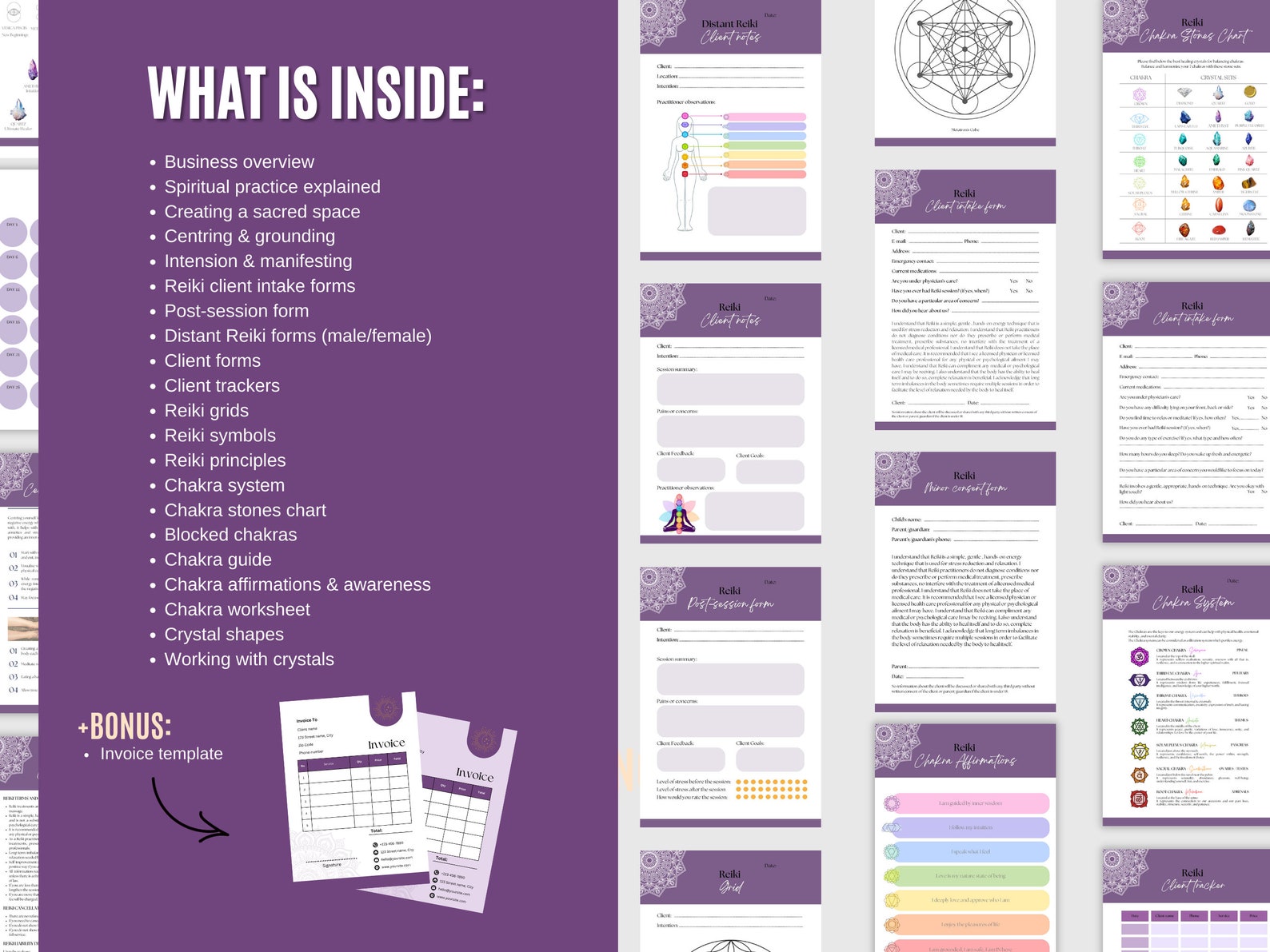 REIKI BUSINESS Form BUNDLE | Reiki Session | Distance Reiki Forms ...