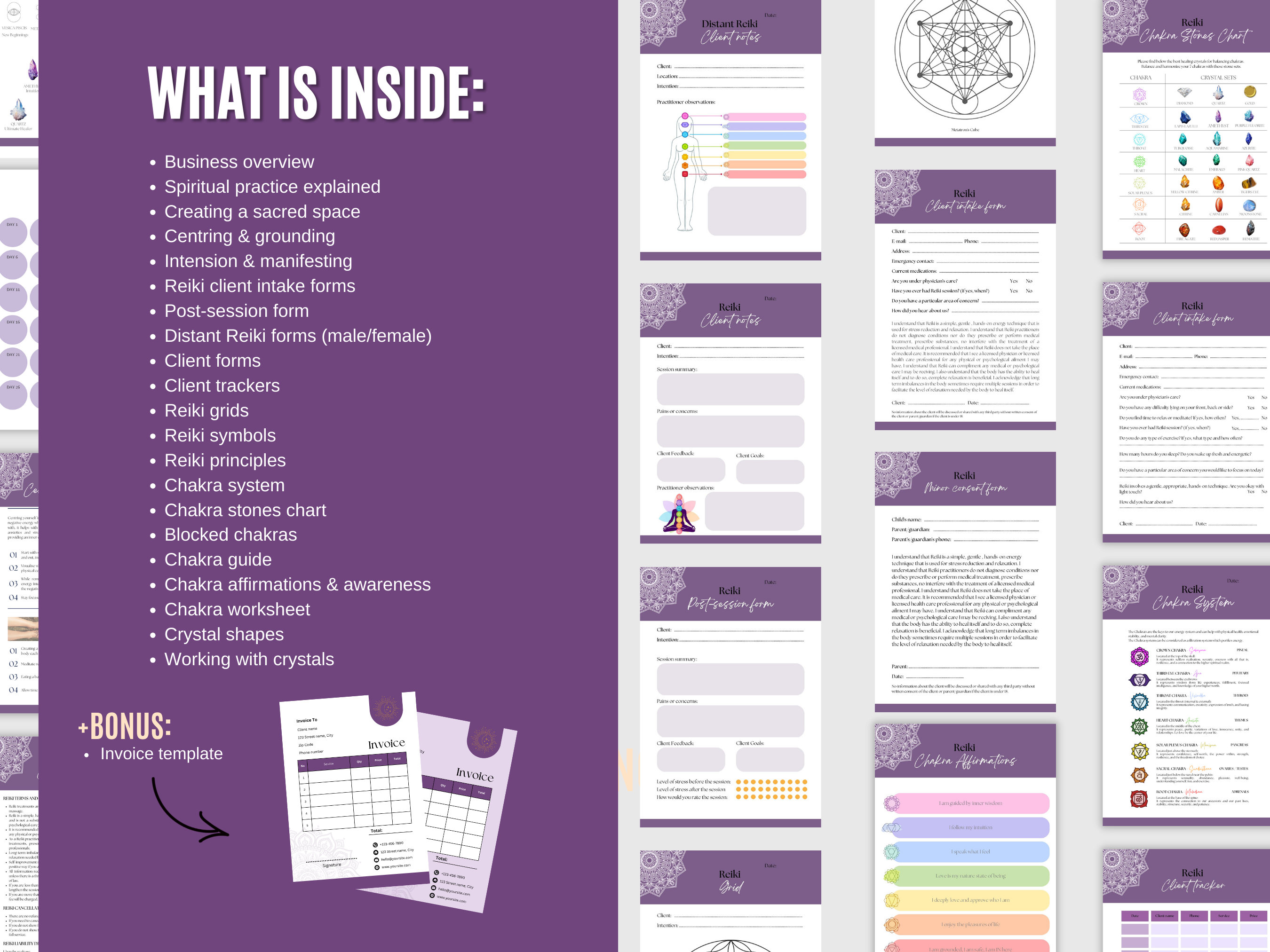 REIKI BUSINESS Form BUNDLE Reiki Session Distance Reiki Forms Reiki ...