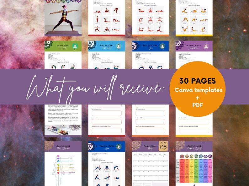 Chakra Yoga Poses Yoga Positions Chakra Healing Printable Chakra Cards ...