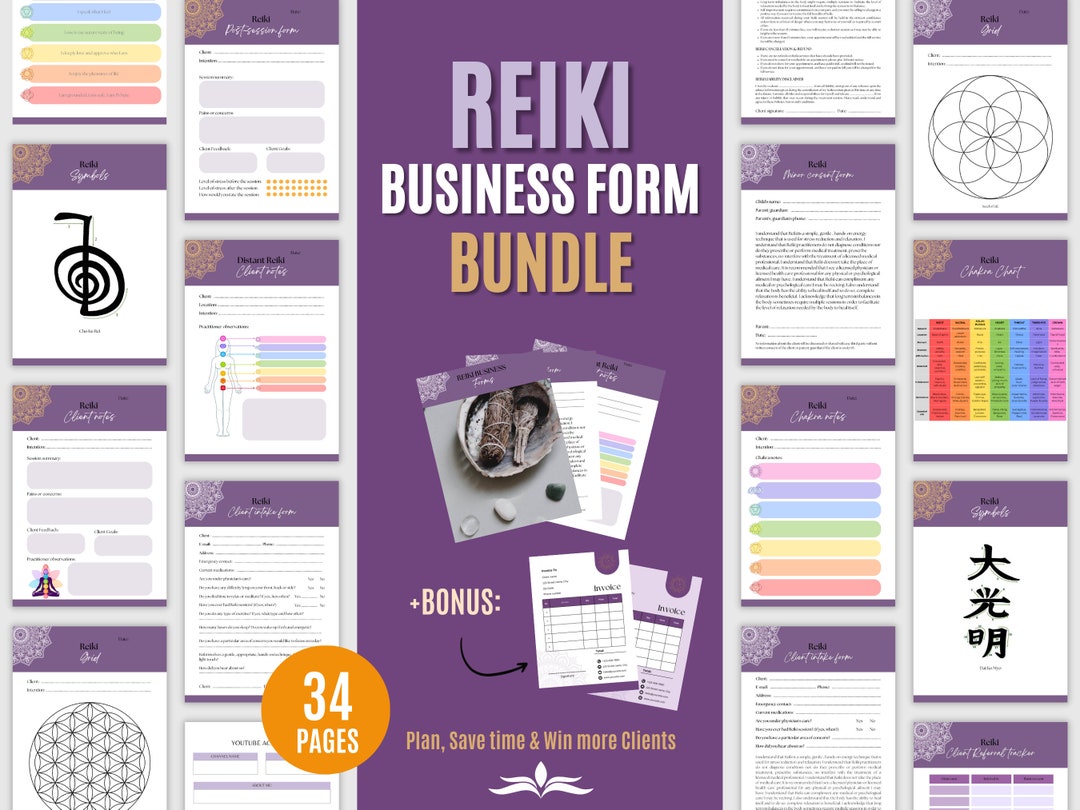 REIKI BUSINESS Form BUNDLE Reiki Session Distance Reiki - Etsy