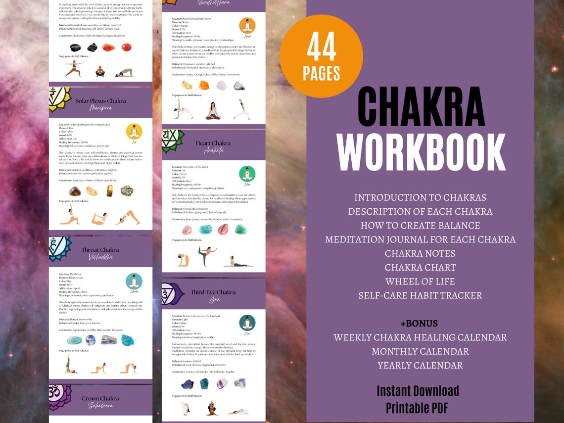 Chakra Workbook | Chakra Journal | Energy Healing | Chakra Poster ...