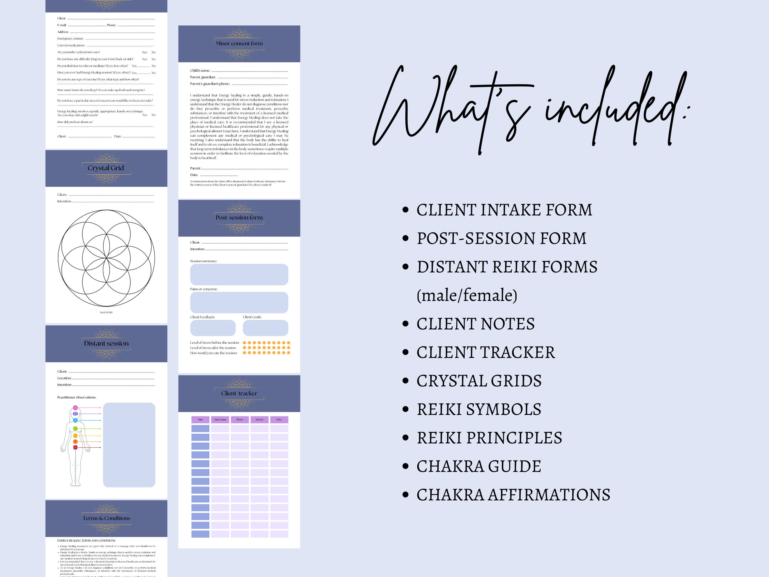 ENERGY HEALING Business Form Bundle, Healing Session, Distance Forms ...