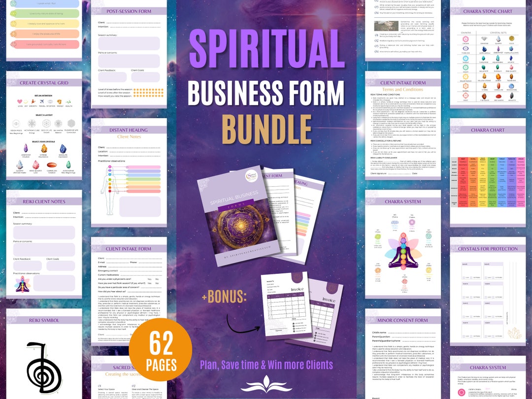 Reiki Business Forms Bundle: 62 Editable Templates (PDF & Canva) - Etsy UK