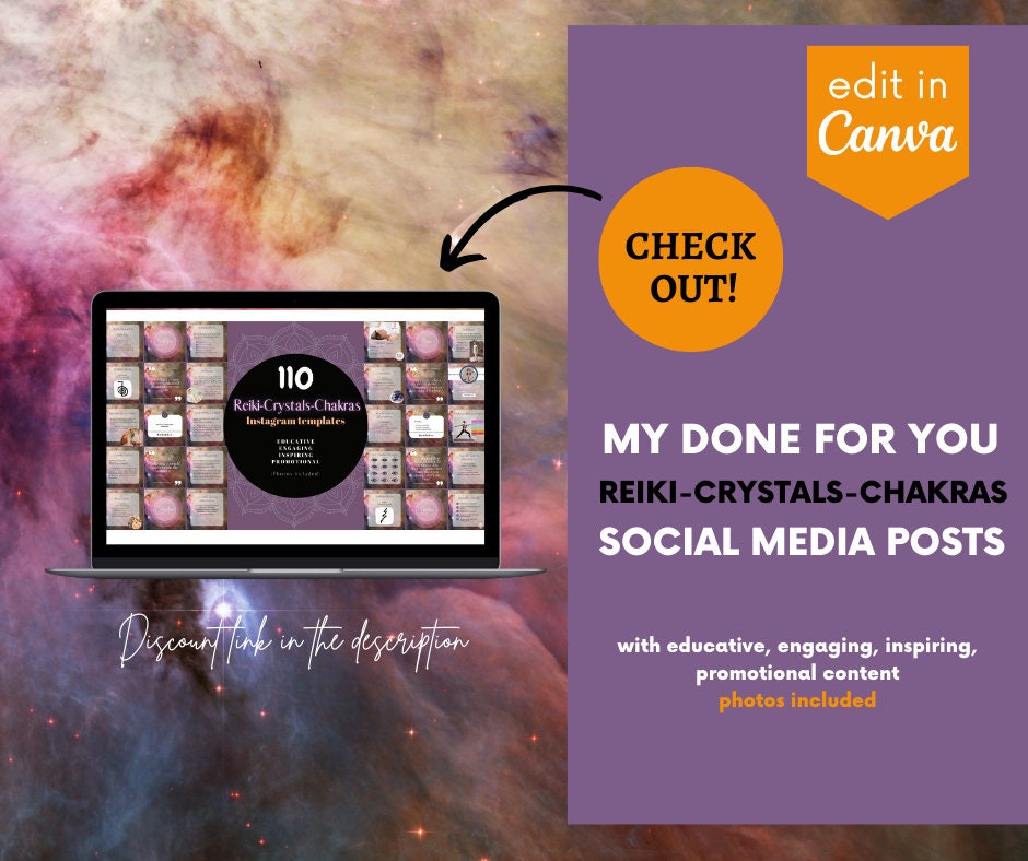 Reiki Social Media Content Planner Reiki Business Planner Energy ...