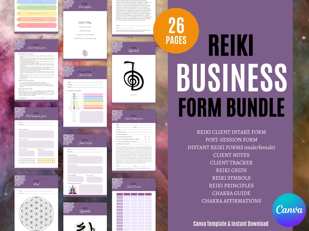 REIKI BUSINESS Form BUNDLE Reiki Session Distance Reiki - Etsy