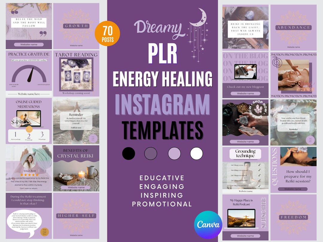PLR ENERGY HEALING Social Media Post Template | Reiki Instagram ...