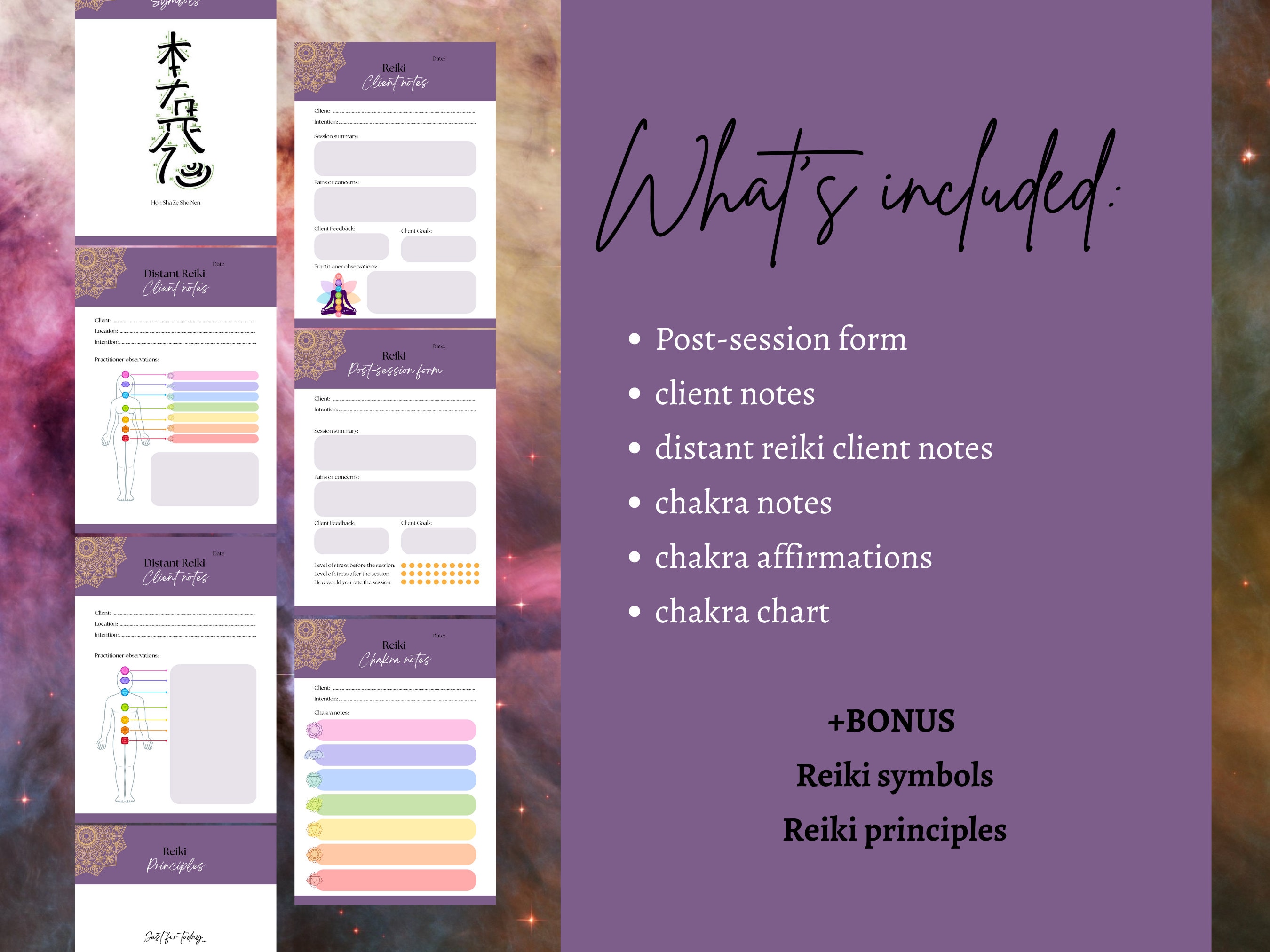 Reiki Post-session Client Form | Distance Reiki Form | Reiki Business ...