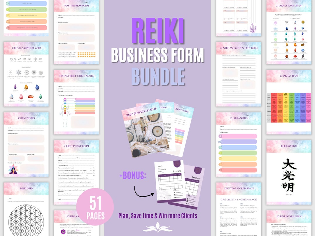 REIKI BUSINESS Form BUNDLE | Reiki Session | Distance Reiki Forms ...