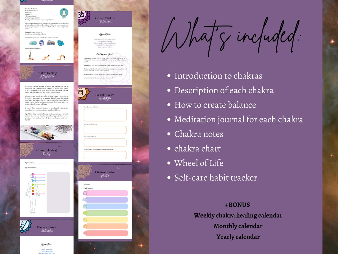 Chakra Workbook | Chakra Journal | Energy Healing | Chakra Poster ...