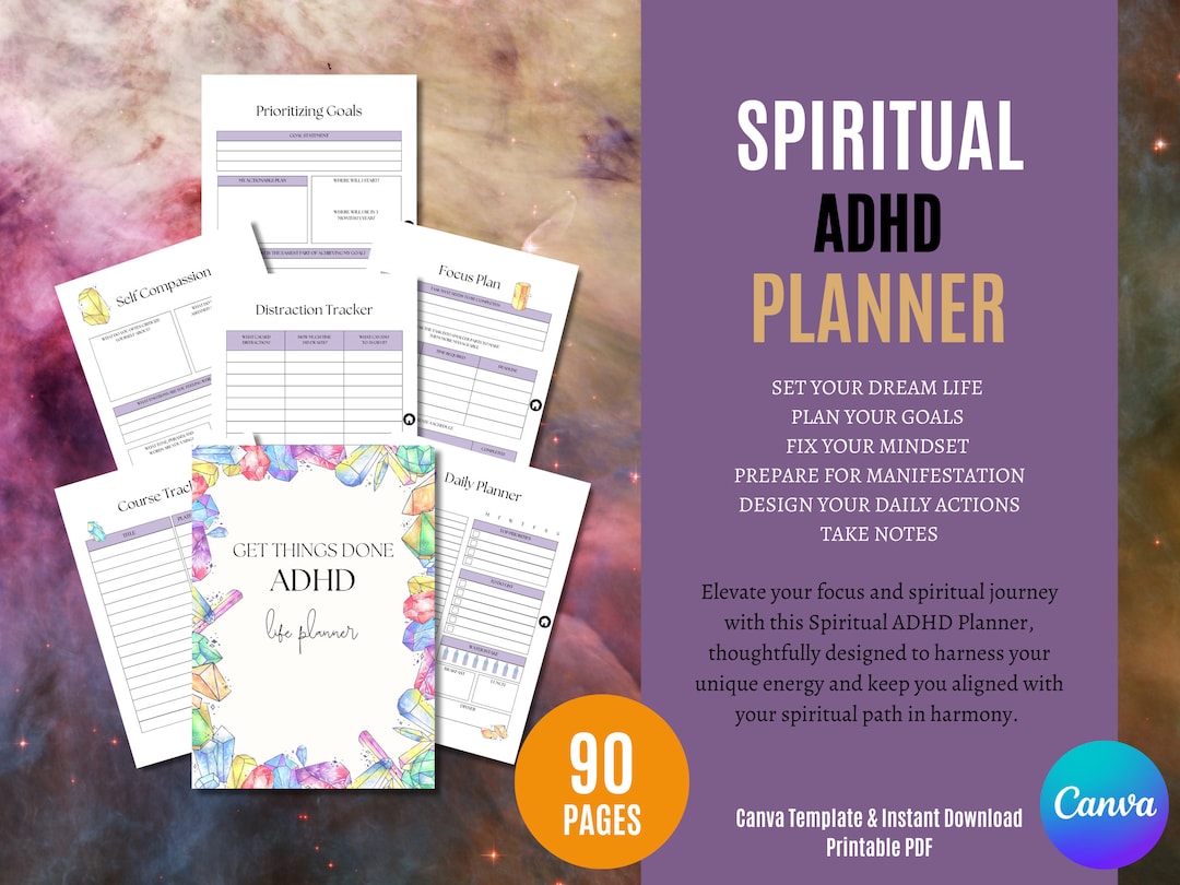 SPIRITUAL ADHD PLANNER, Spiritual Growth, Manifestation Journal, Goal ...