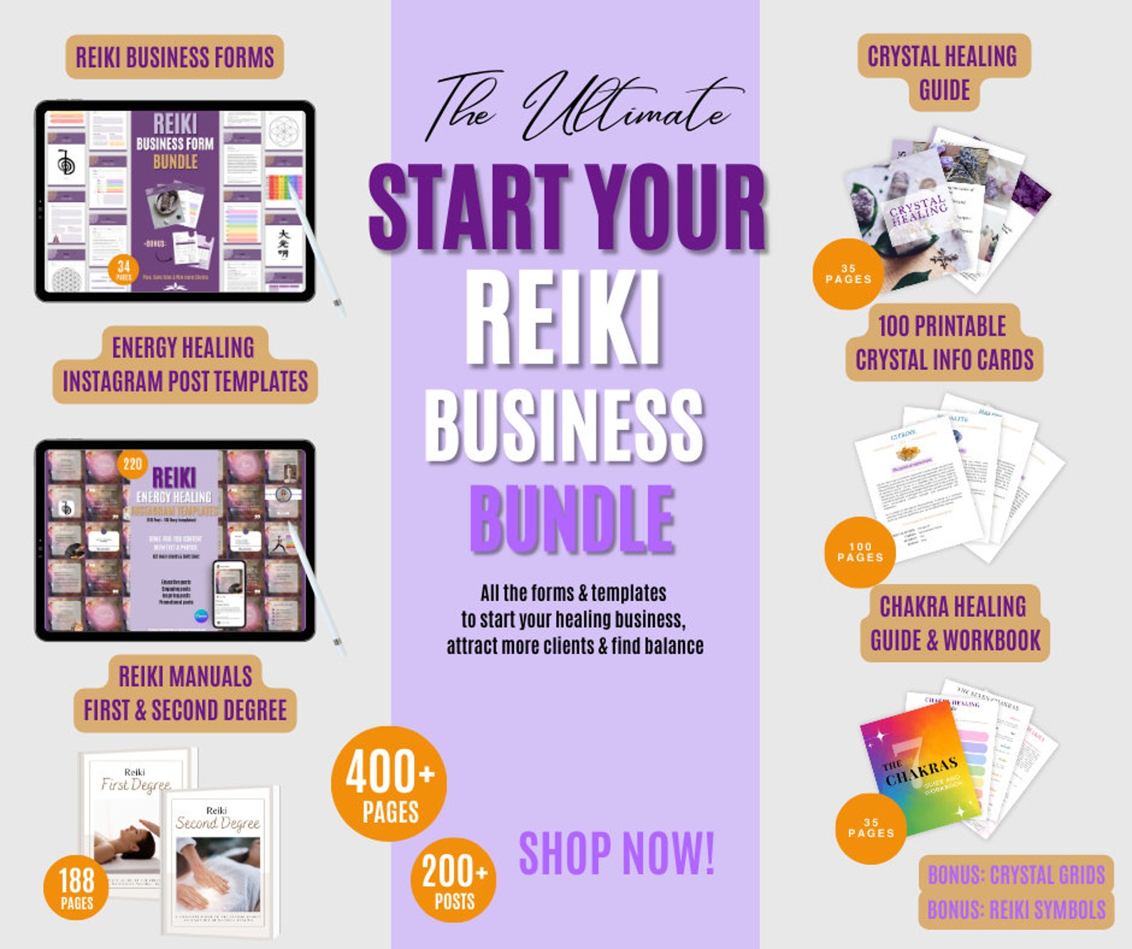 Start Your REIKI BUSINESS BUNDLE - Energy Healing - Chakra Healing ...